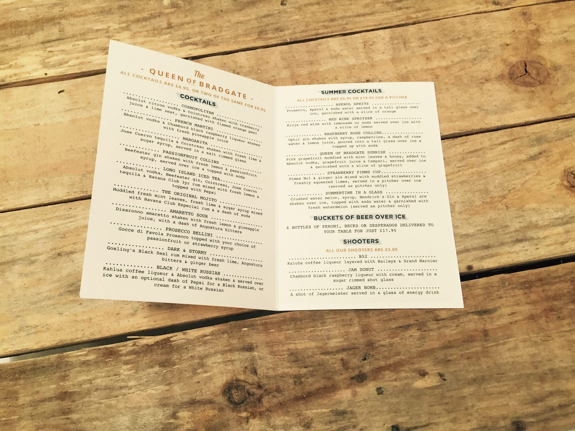 Custom Menu Printing, Restaurant & Bar Menus U.K
