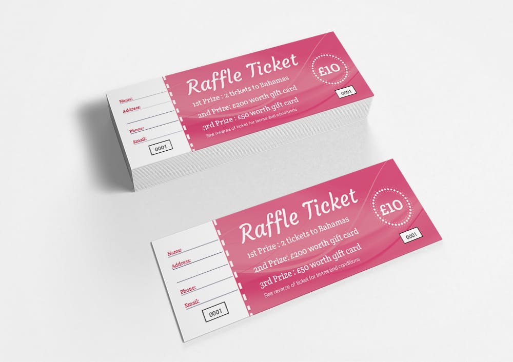 Raffle Ticket Printing Online - Silver Foil - Secure